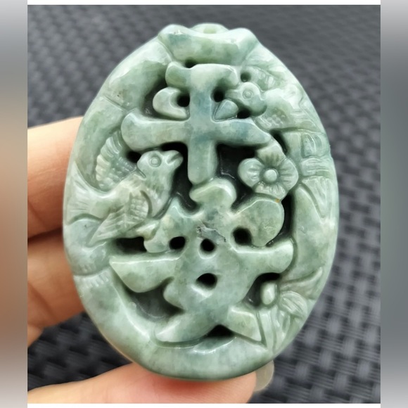 Jewelry | Certified Green Natural Type A Jade Jadeite Magpies Plum ...